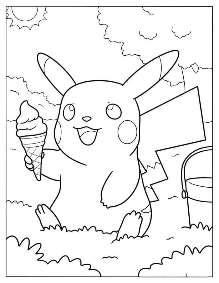 Tổng hợp 60+ tranh tô màu Pikachu cute, ngộ nghĩnh cho bé