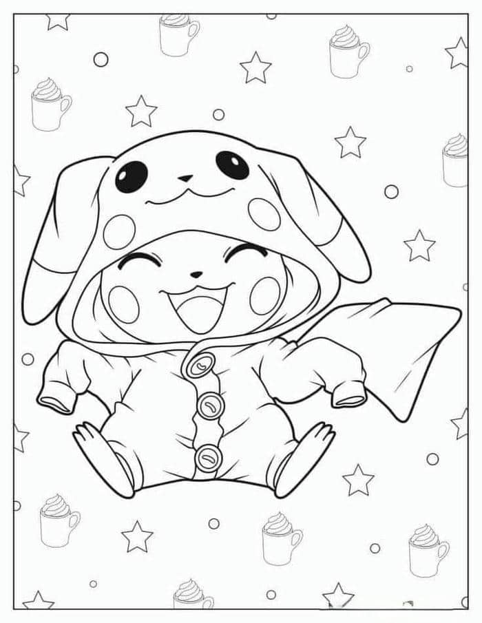 Tổng hợp 60+ tranh tô màu Pikachu cute, ngộ nghĩnh cho bé