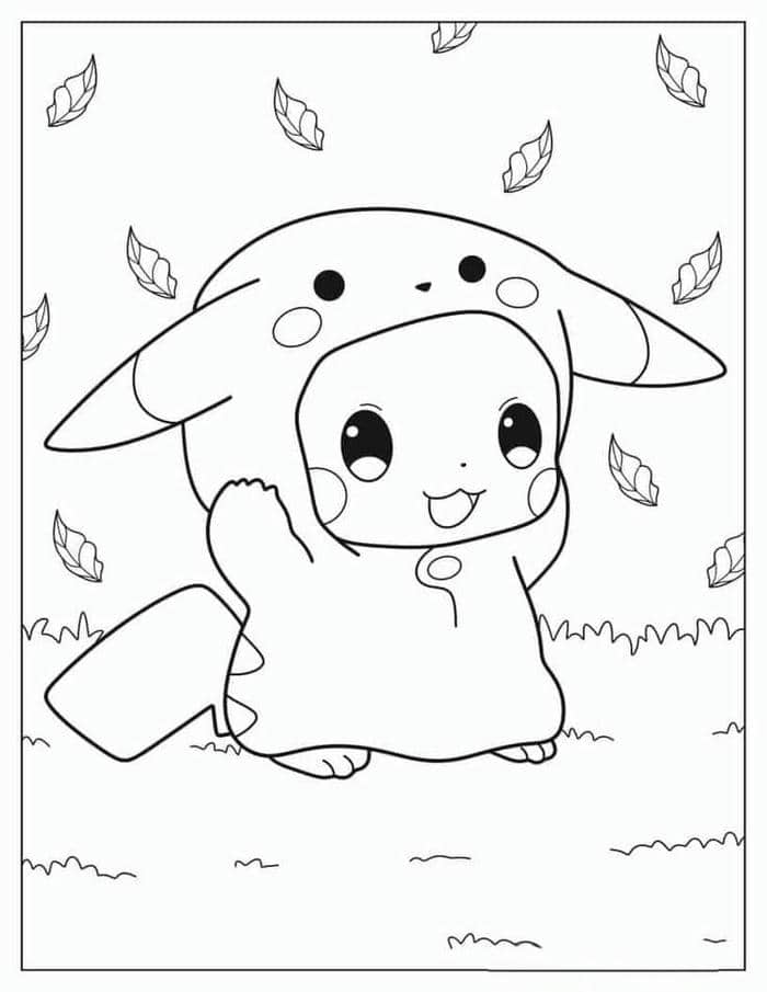 Tổng hợp 60+ tranh tô màu Pikachu cute, ngộ nghĩnh cho bé